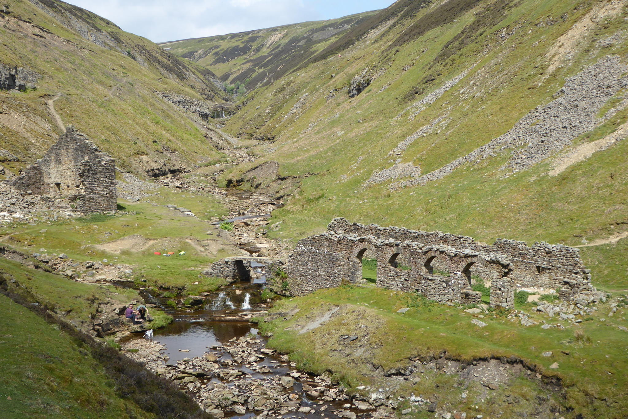 Gunnerside Gill from Surrender Bridge » Two Dogs and an Awning
